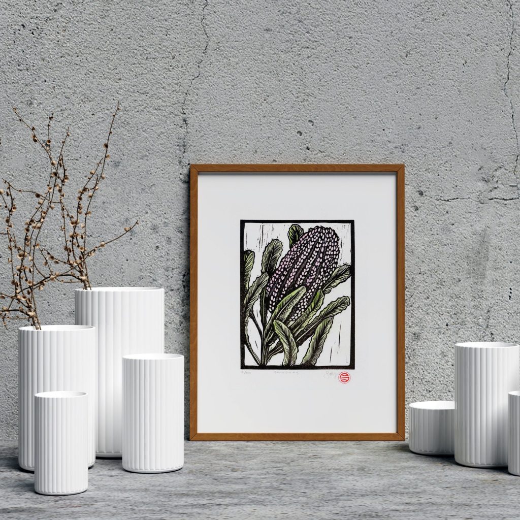 Banksia | Australian Wild Flower - Sally Caston | Contemporary Printmaker