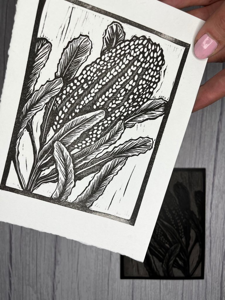 Banksia | Australian Wild Flower - Sally Caston | Contemporary Printmaker