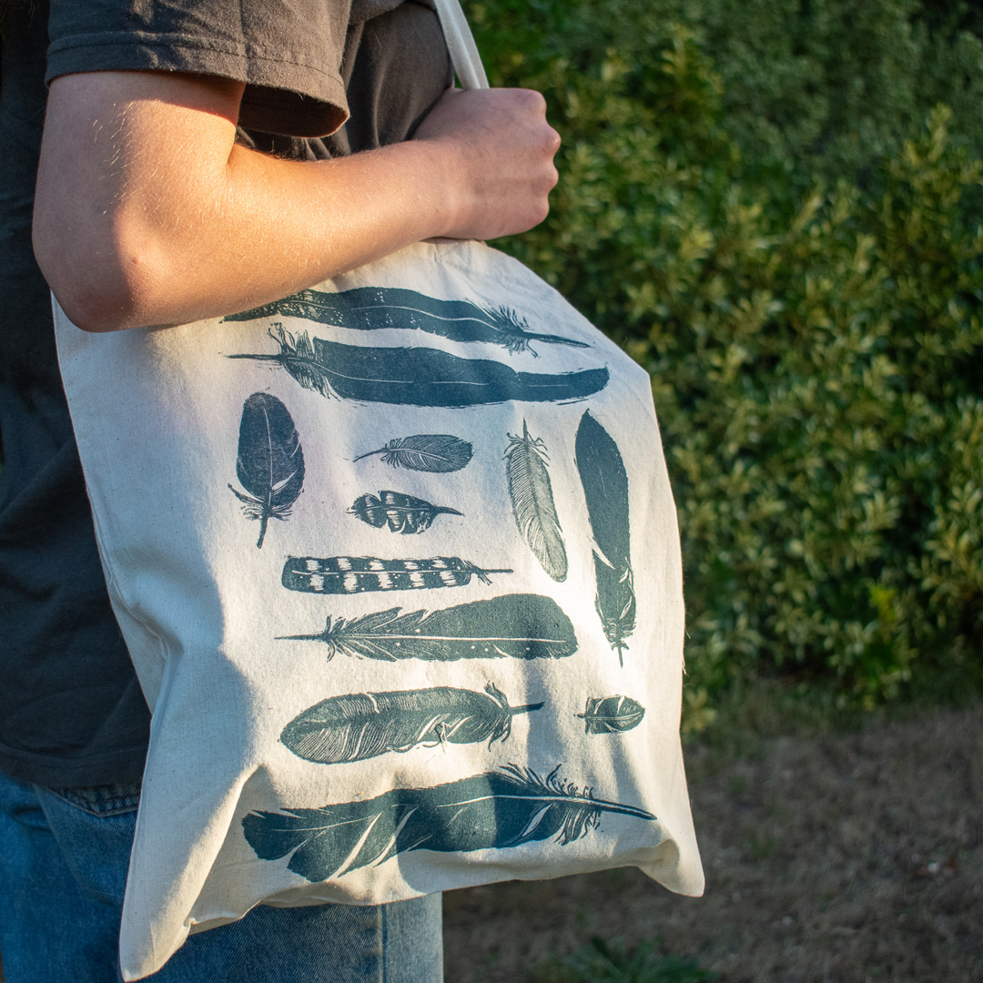 Feather Tote Bag - Sally Caston | Contemporary Printmaker